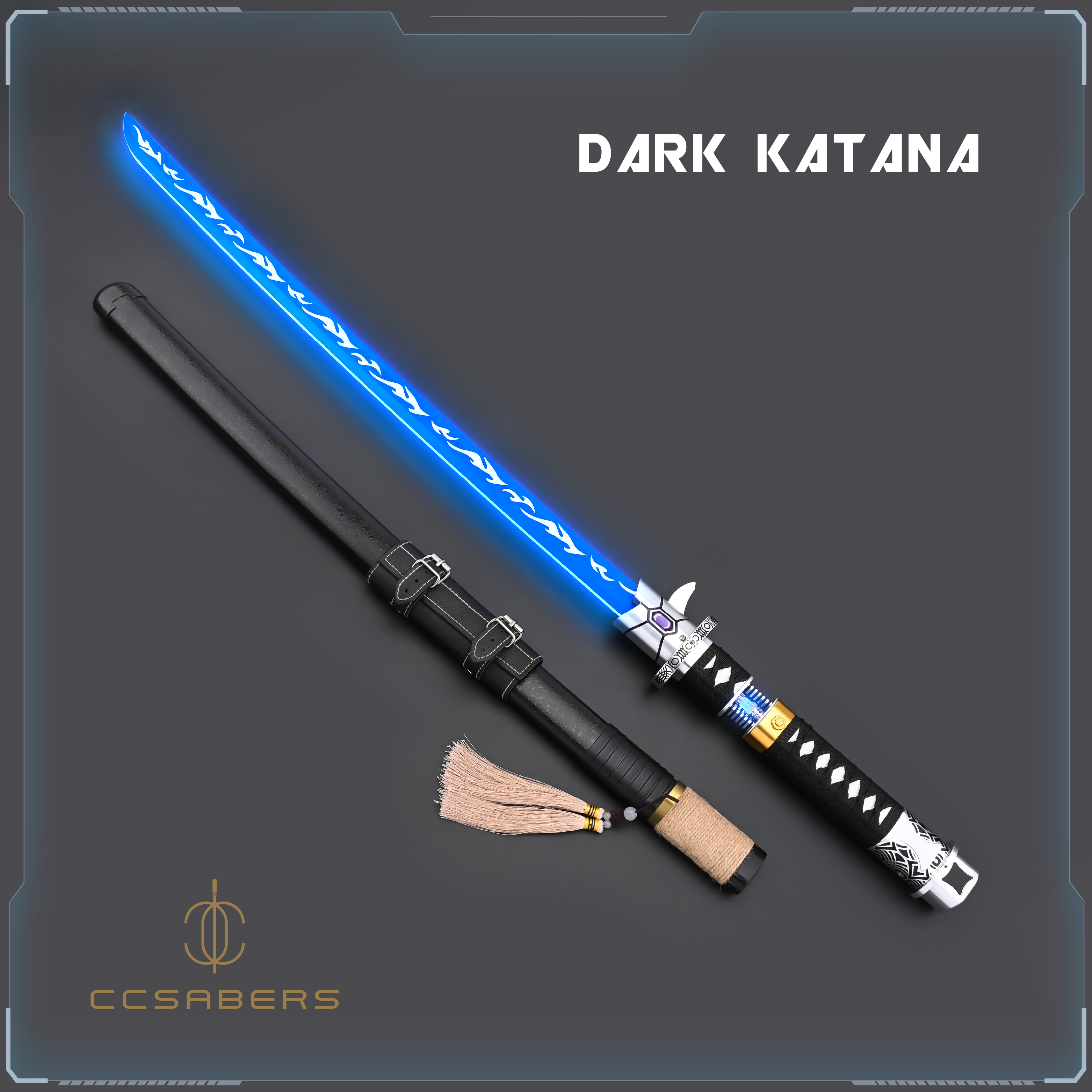 Dark Katana Neopixel Lightsaber - Samurai Inspired with Scabbard - CCSabers