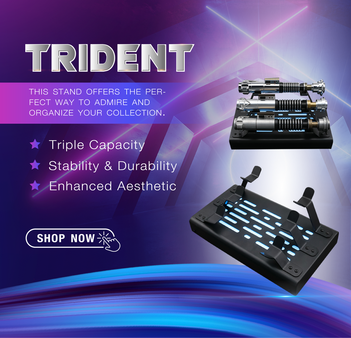 Trident - RGB Full Metal Saber Stand | CCSabers